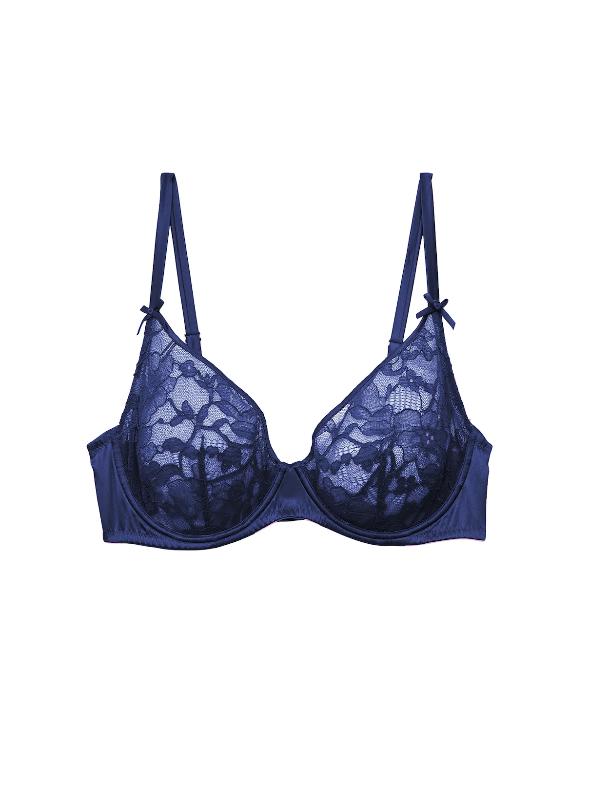 Nighttime Blue Fuller Cup Magnolia Lace Bra – Elle's